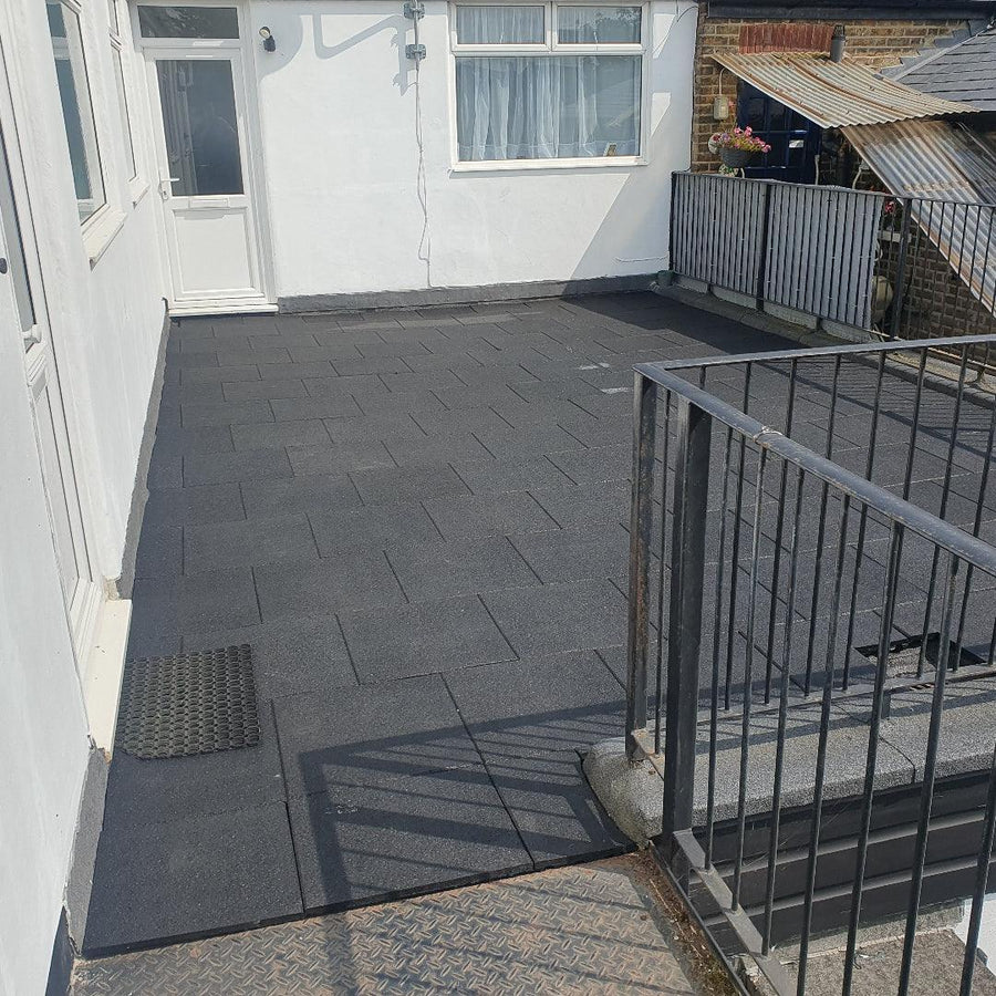 Rubber Outdoor Garden Mats for Patios - 30mm | Soft Rubber Floor Tiles