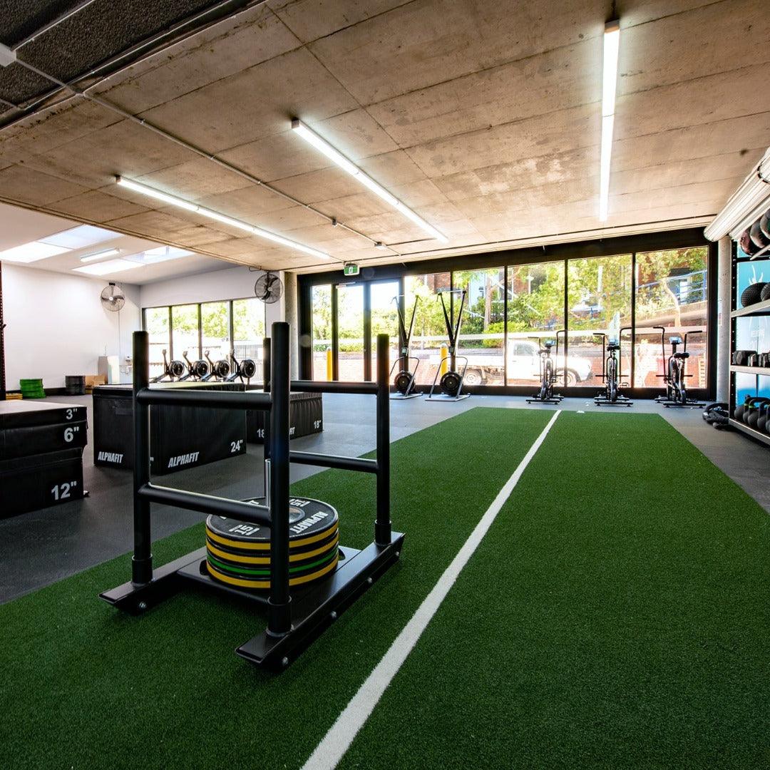Sprint Tracks | Sled Track | Sprint Turf – Sprung Gym Flooring