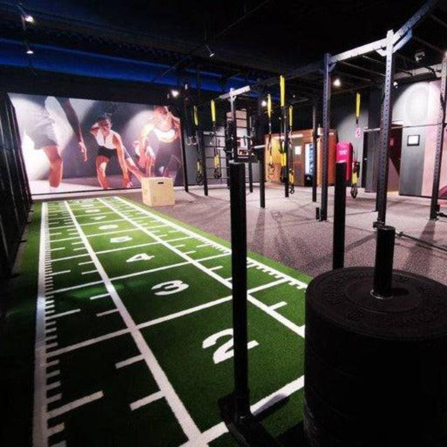 Sprung Premium Sprint Track Flooring with Full Markings